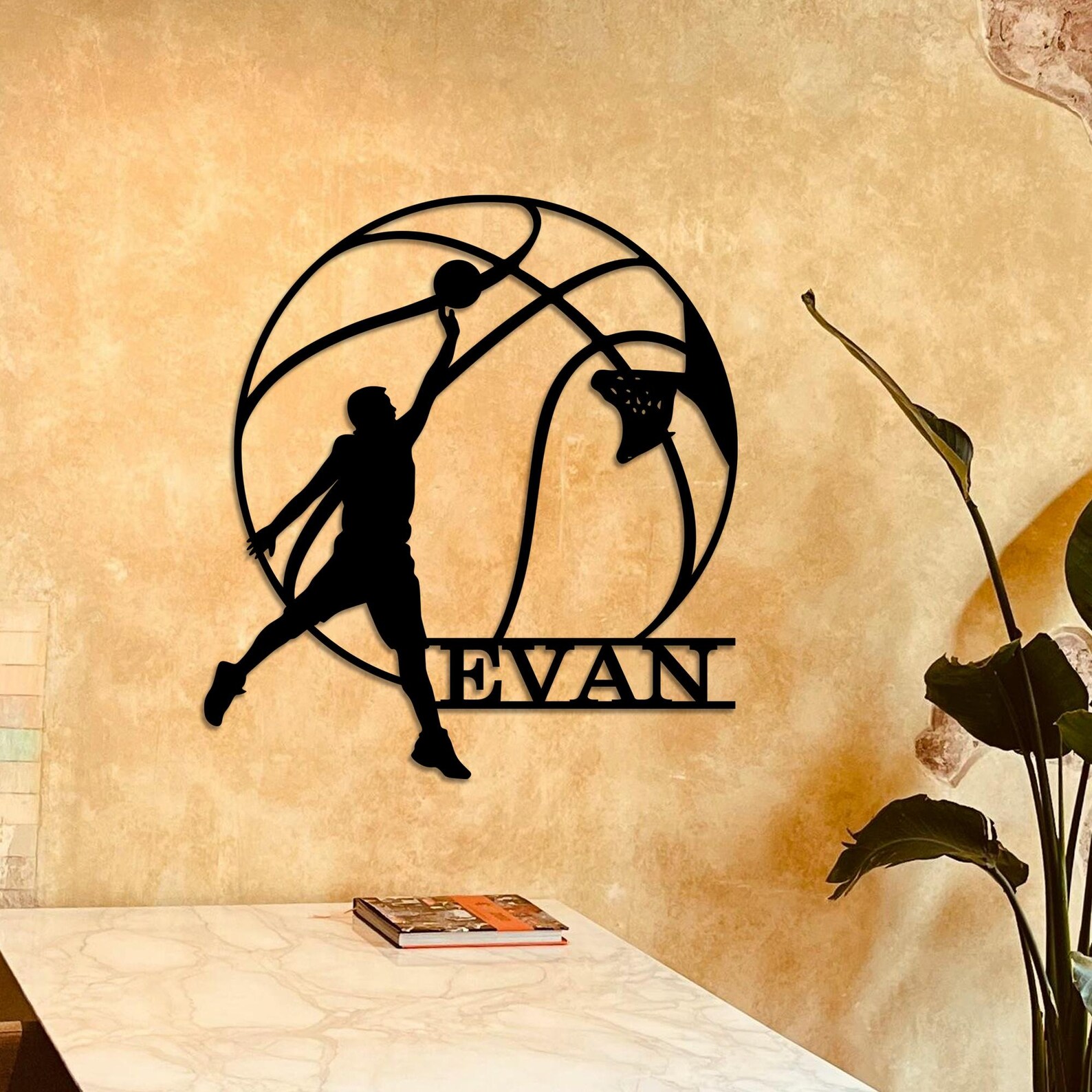 Custom Basketball Name and Number Metal Sign LED Light, Basketball ...