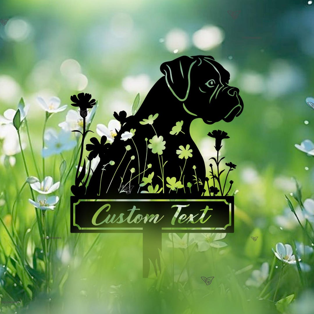 Personalized Boxer Dog Memorial Stake Sign, Pet Grave Markers Sign ...