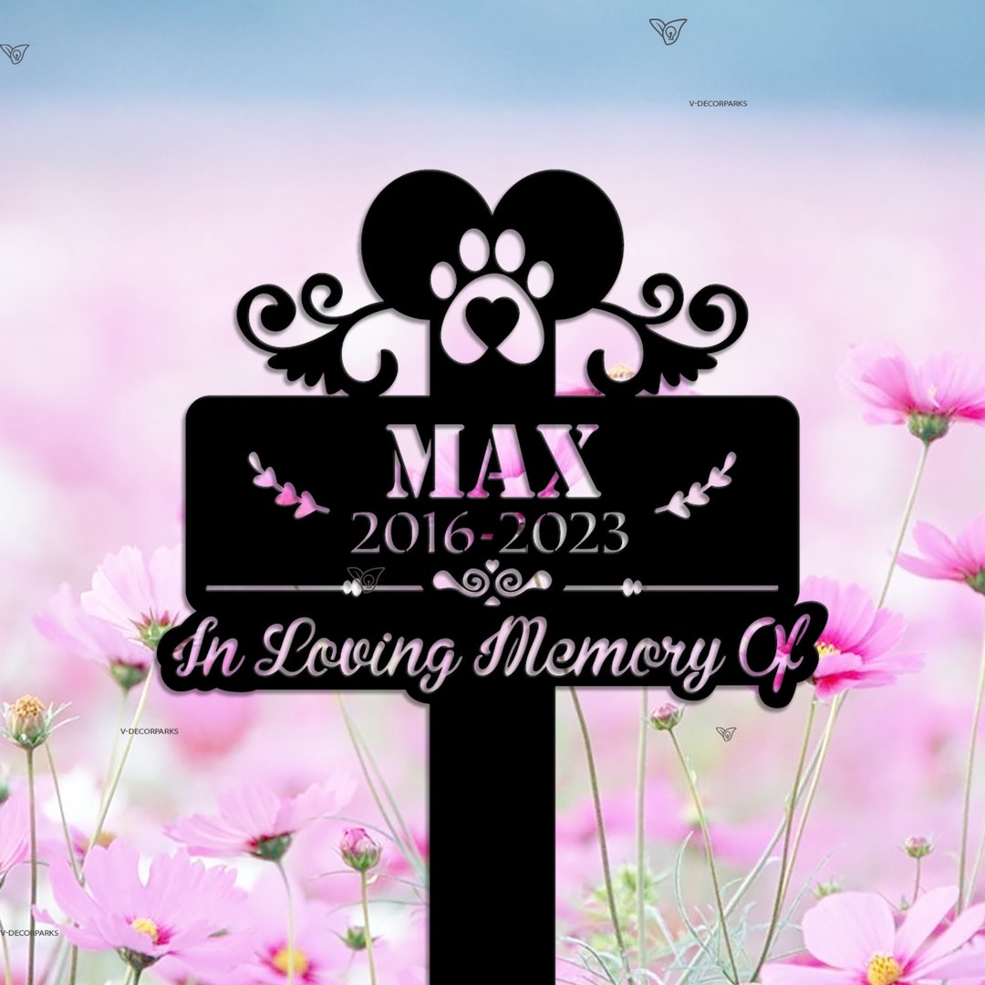 Custom Dog Memorial Stake Metal Dog Grave Stake Memorial Plaque With ...