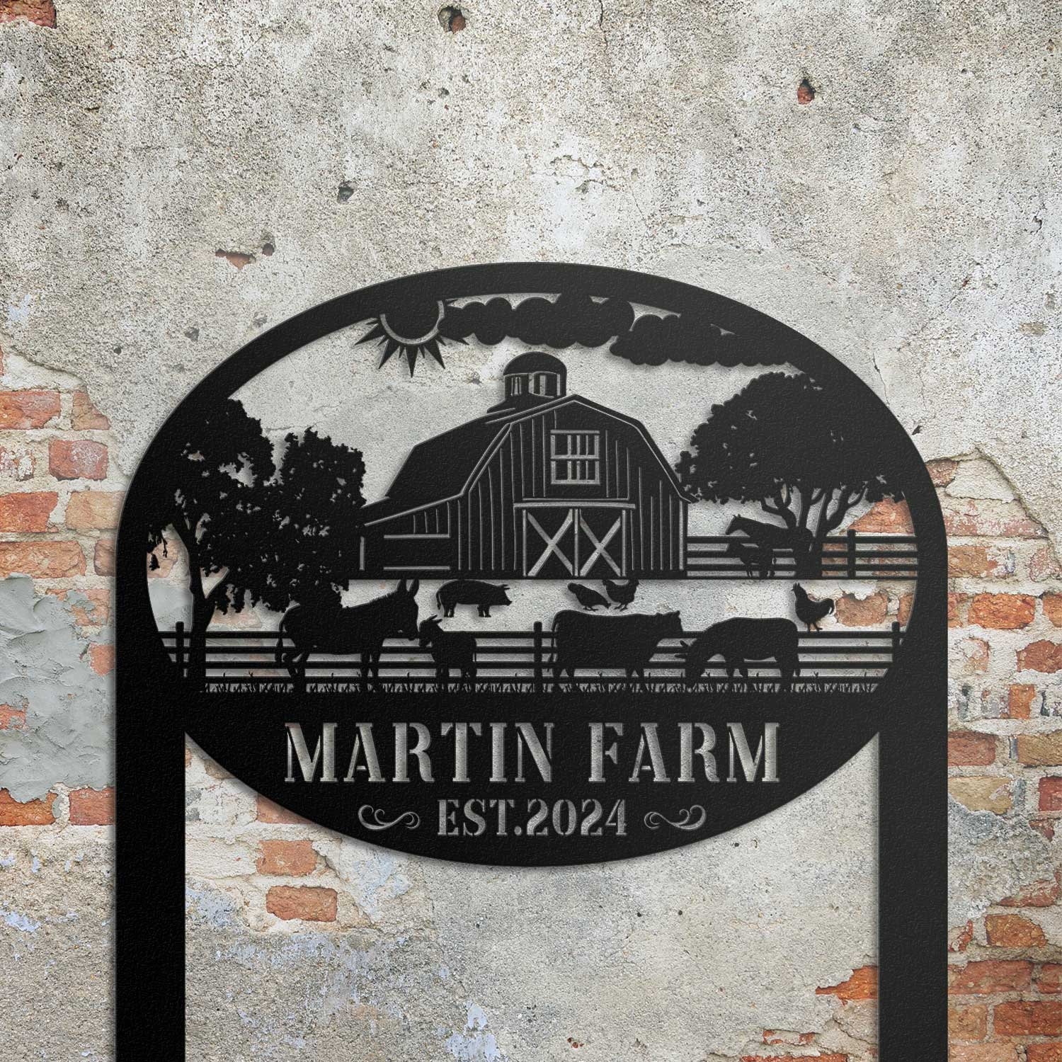 Farm Sign Metal Address Stake, Family Name Customizable Yard Sign With ...