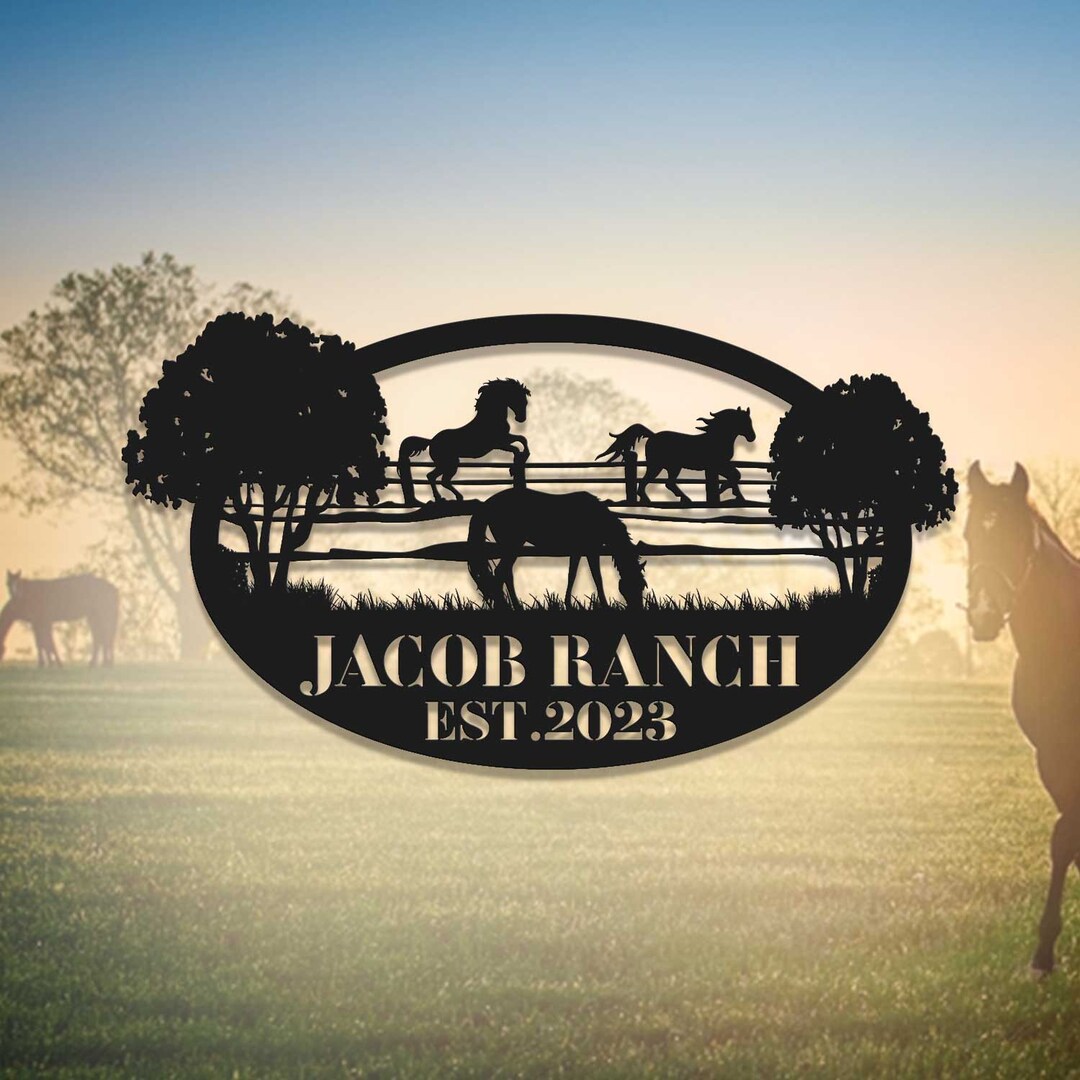 Custom Horse Sign Metal, Ranch Sign, Horse Ranch Sign, Farmhouse ...