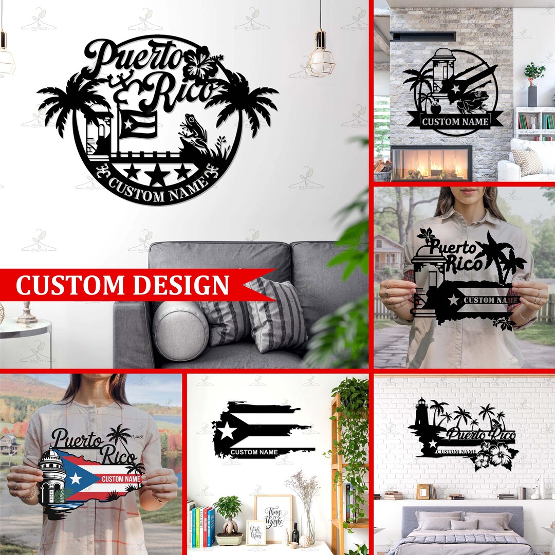 Custom Puerto Rico Metal Sign, Personalized Island Wall Art,puerto ...