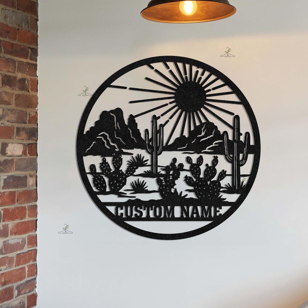 Personalized Custom Cactus Metal Sign, Cactus Metal Wall Art, Metal ...