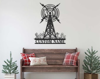 Custom Ham Radio Metal Wall Art LED Light Personalized Amateur Radio ...