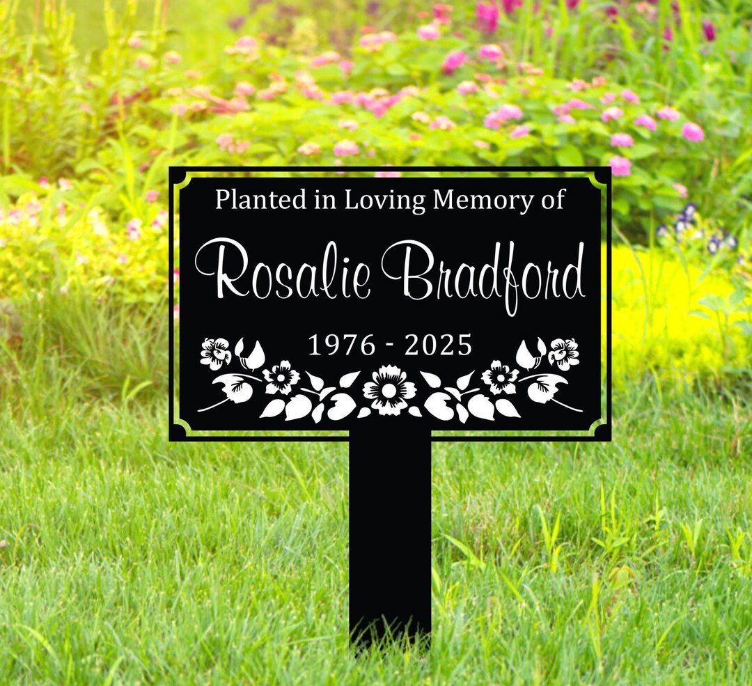 Custom Memorial Tree Sign With Stake, Memorial Marker, Metal Garden ...