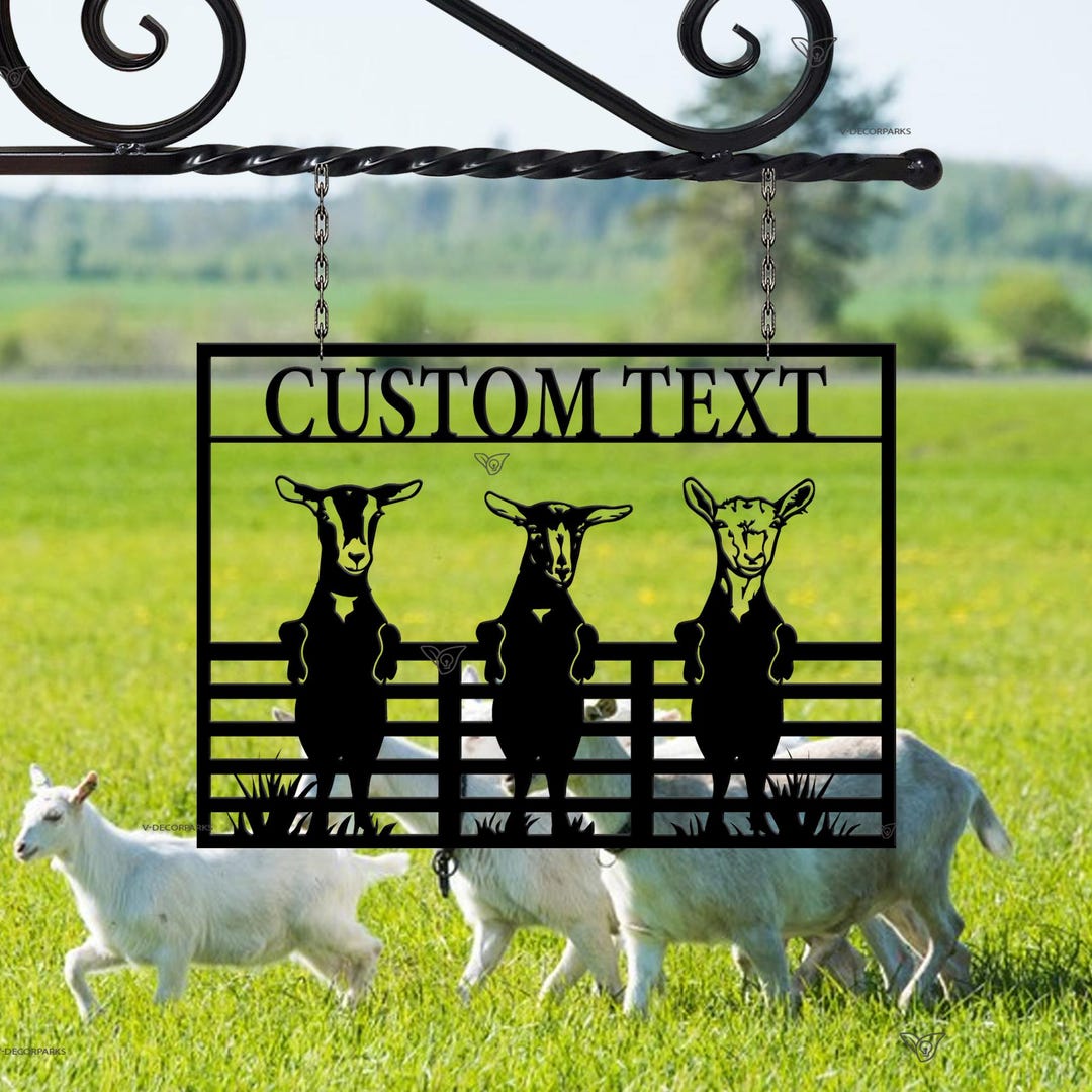 Personalized Goat Farm Sign, Farm Sign, Metal Goat Sign, Custom Goat ...