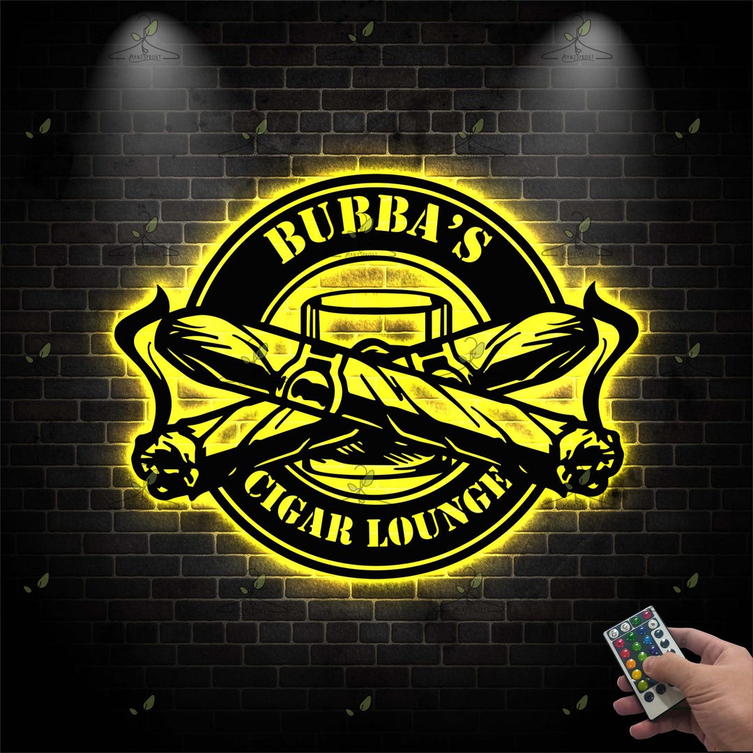 Custom Cigar Lounge LED Metal Sign, Personalized Bar Wall Decor,whiskey ...