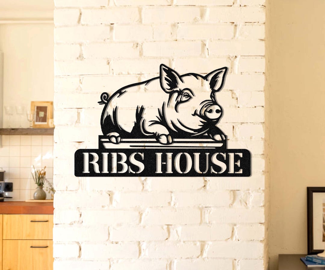 Custom Pig Metal Sign, Pig Wall Art, Pig Decoration, Pig Farm Sign ...