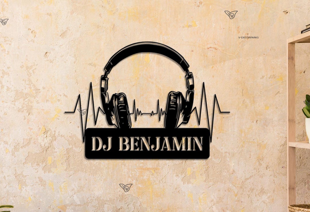 Custom Headphone Metal Sign Wall Art, Game Room Decoration, Studio Wall ...