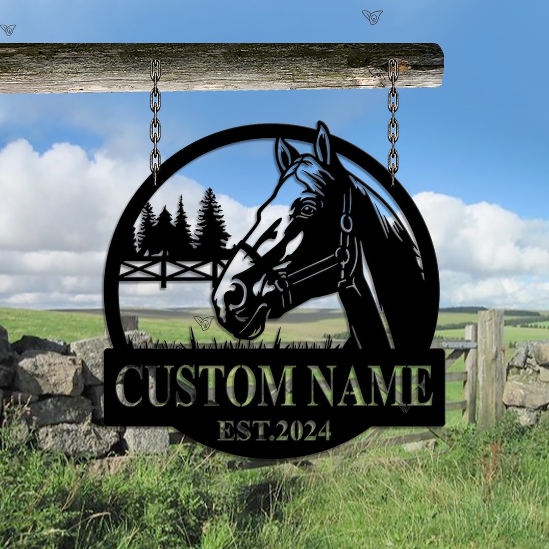 Ranch Sign, Farm Sign, Horse Ranch Sign, Metal Farm Sign, Personalized ...
