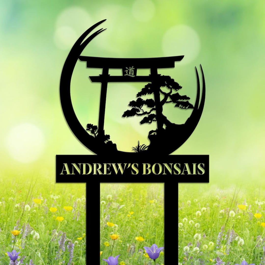 Personalized Bonsai Garden Metal Sign,bonsai Tree Garden Stake,bonsai ...