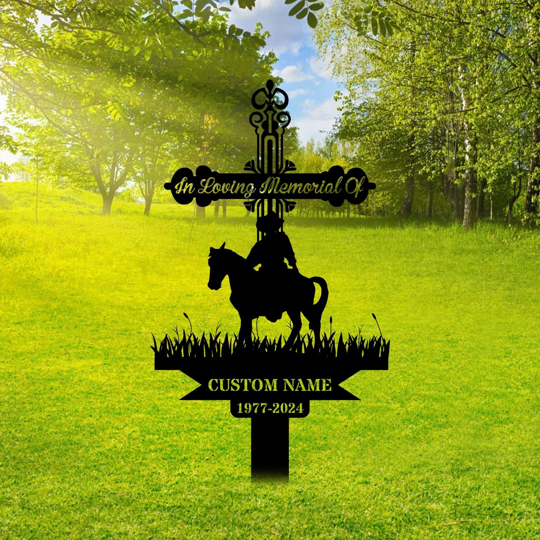 Custom Cowboy Cross Memorial Stakes, Western Cowboy Memorial Grave ...
