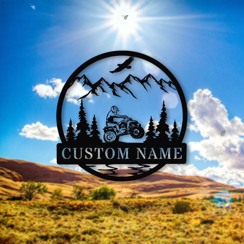 Custom ATV Metal Monogram Sign Led | Quad Motocross Four Wheeler Sign ...