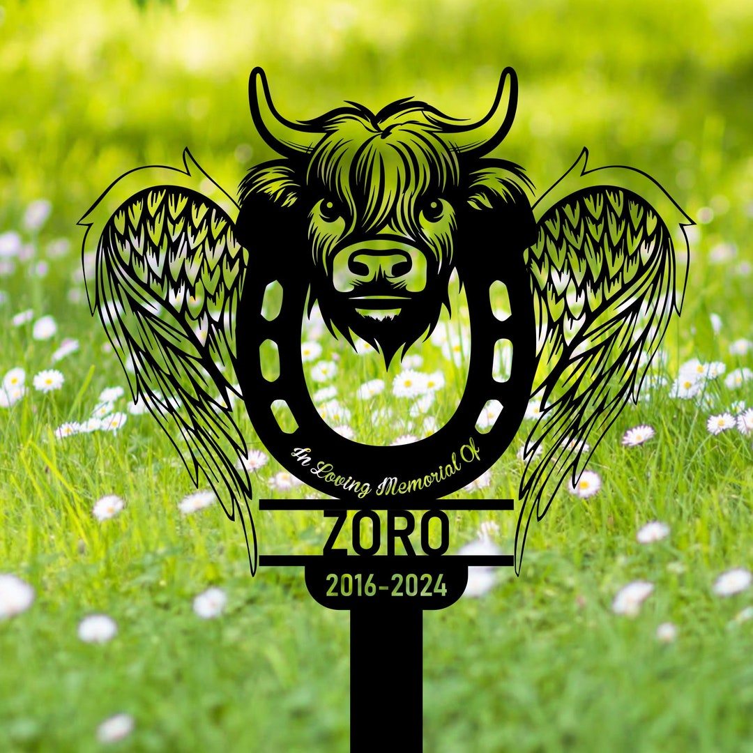 Custom Cow Sign With Stake, Metal Cow Garden Stake, Personalized Cow ...