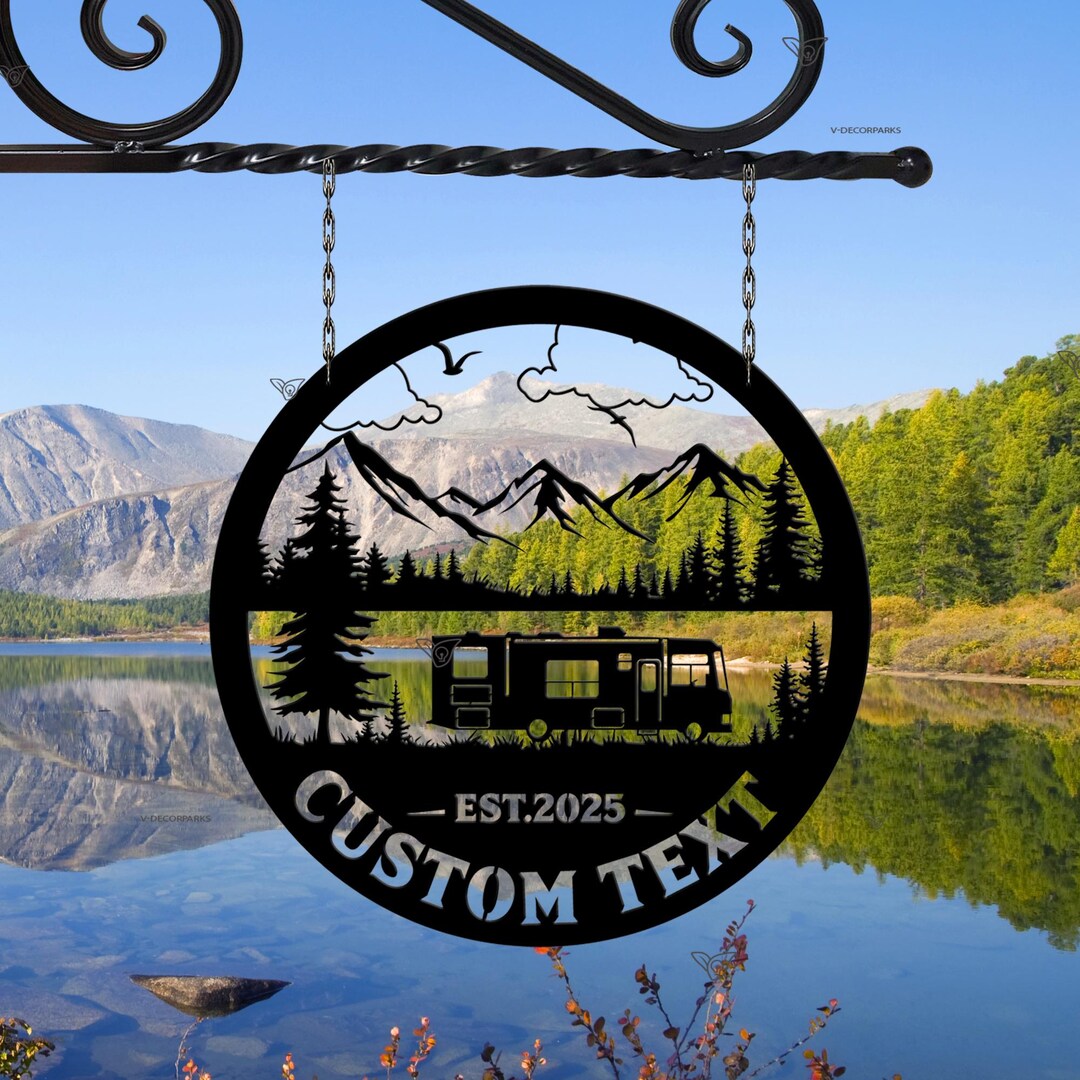 Personalized Motor Home Camper Sign | Metal Outdoor Camping Sign ...