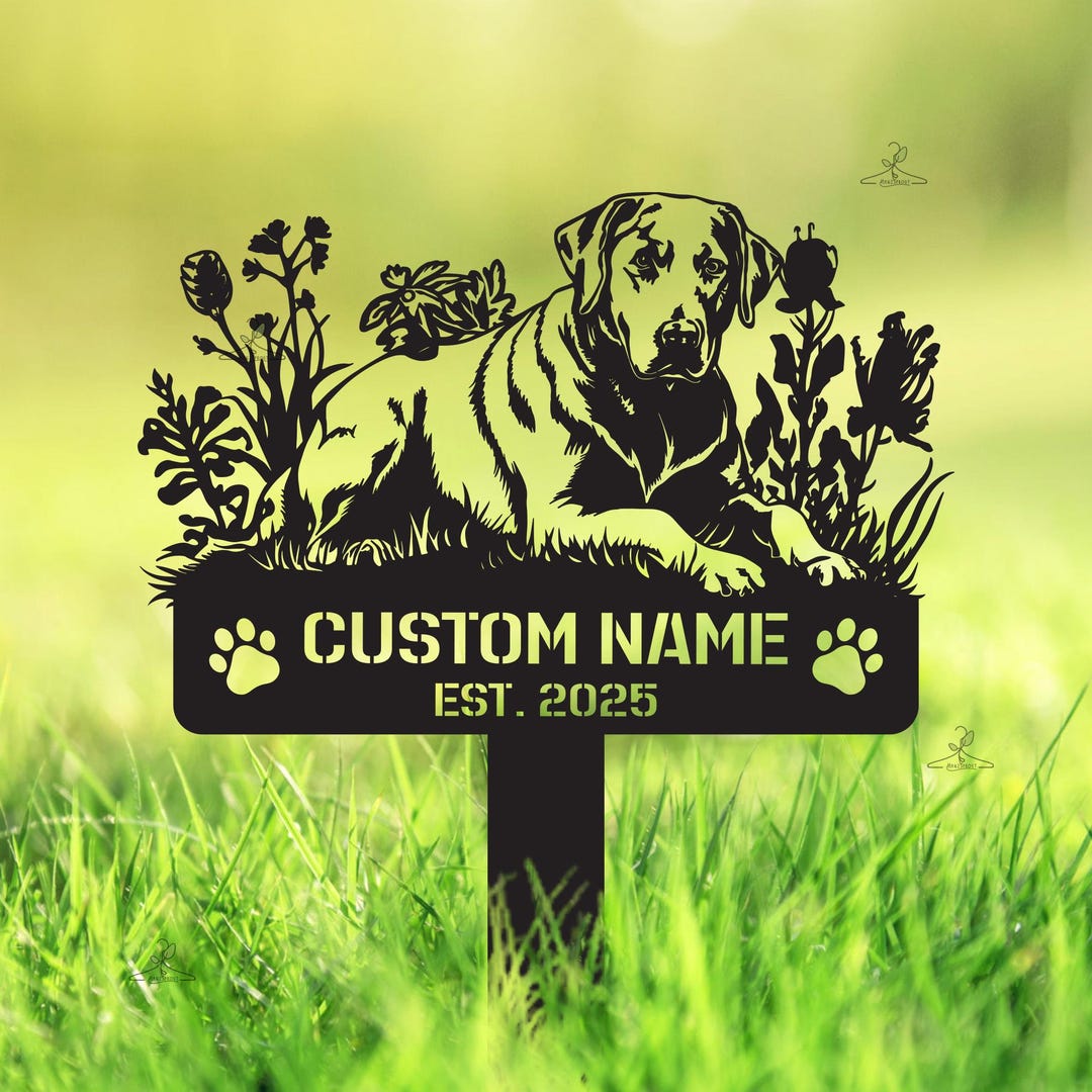 Personalized Labrador Retriever Garden Sign, Custom Labrador Memorial ...