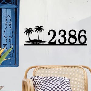Personalized Palm Tree House Number Metal Sign | Outdoor Sign| House ...