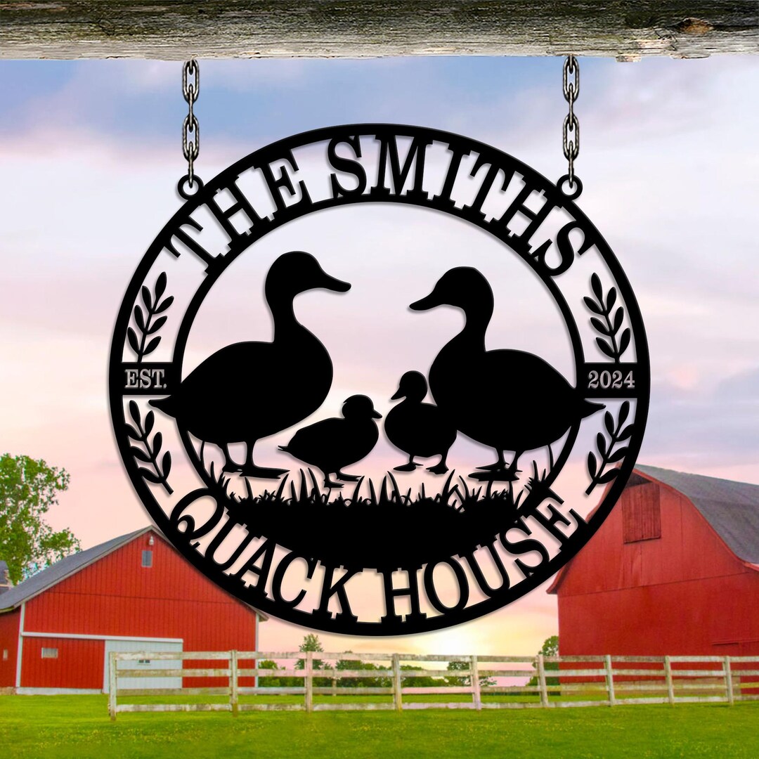 Personalized Duck Farm Metal Sign Wall Art, Duck Quack House Sign ...