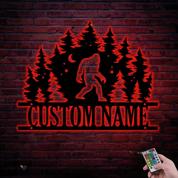 Outdoor Sasquatch Custom Name Metal Sign Bigfoot Mountain Metal Sign ...