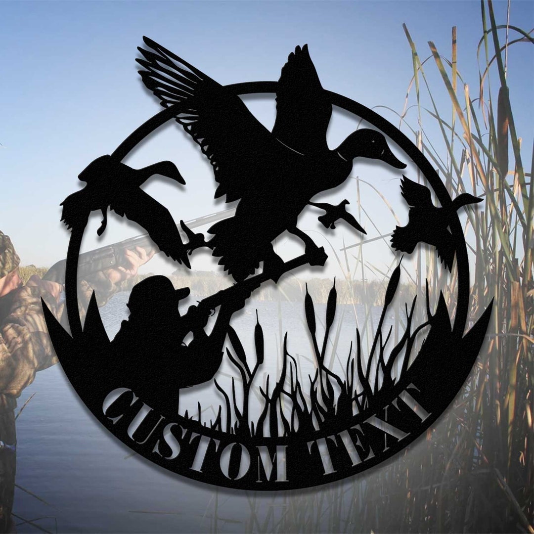 Custom Duck Hunting Metal Wall Art Personalized Hunter Name Sign Home ...