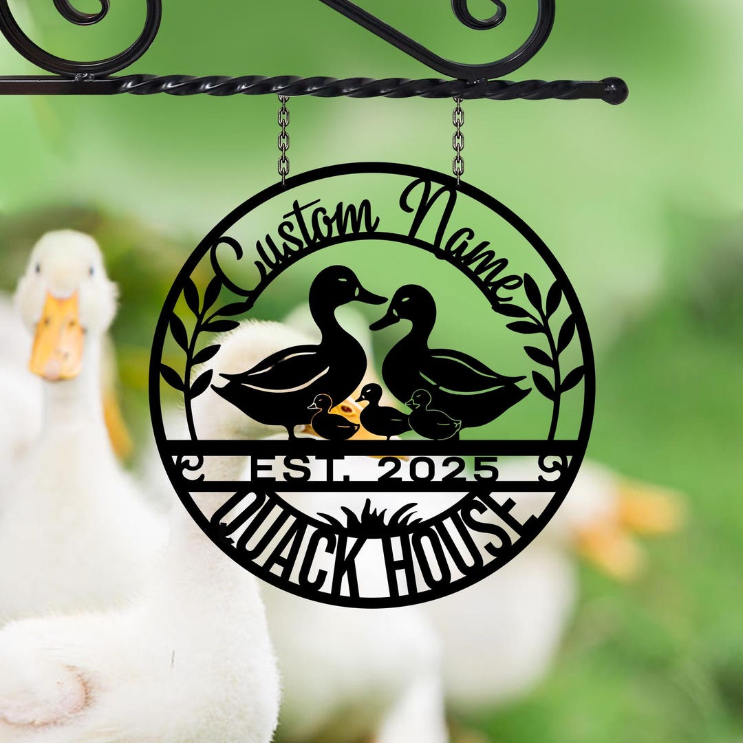 Personalized Duck Farm Metal Sign Wall Art, Duck Quack House Sign ...
