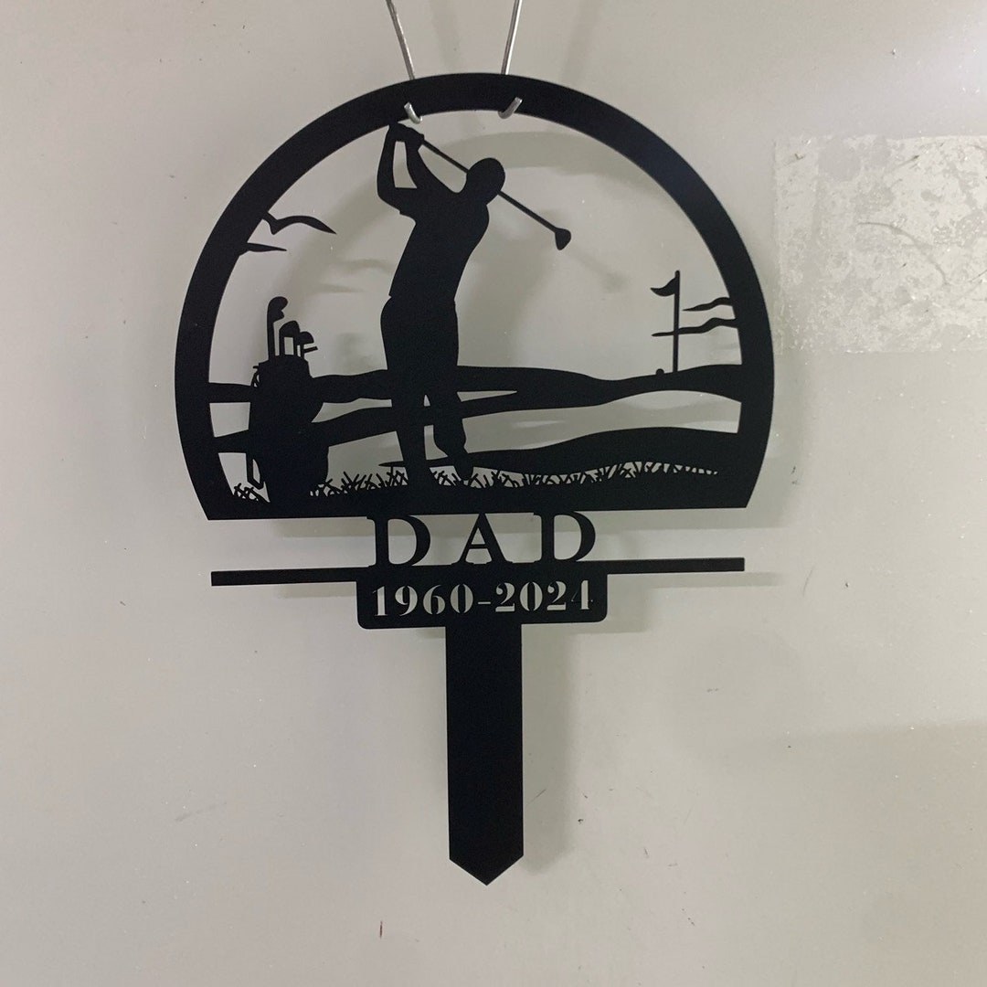 Personalized Golf Memorial Stake, Golfer Name Metal Stake, Golfing in ...