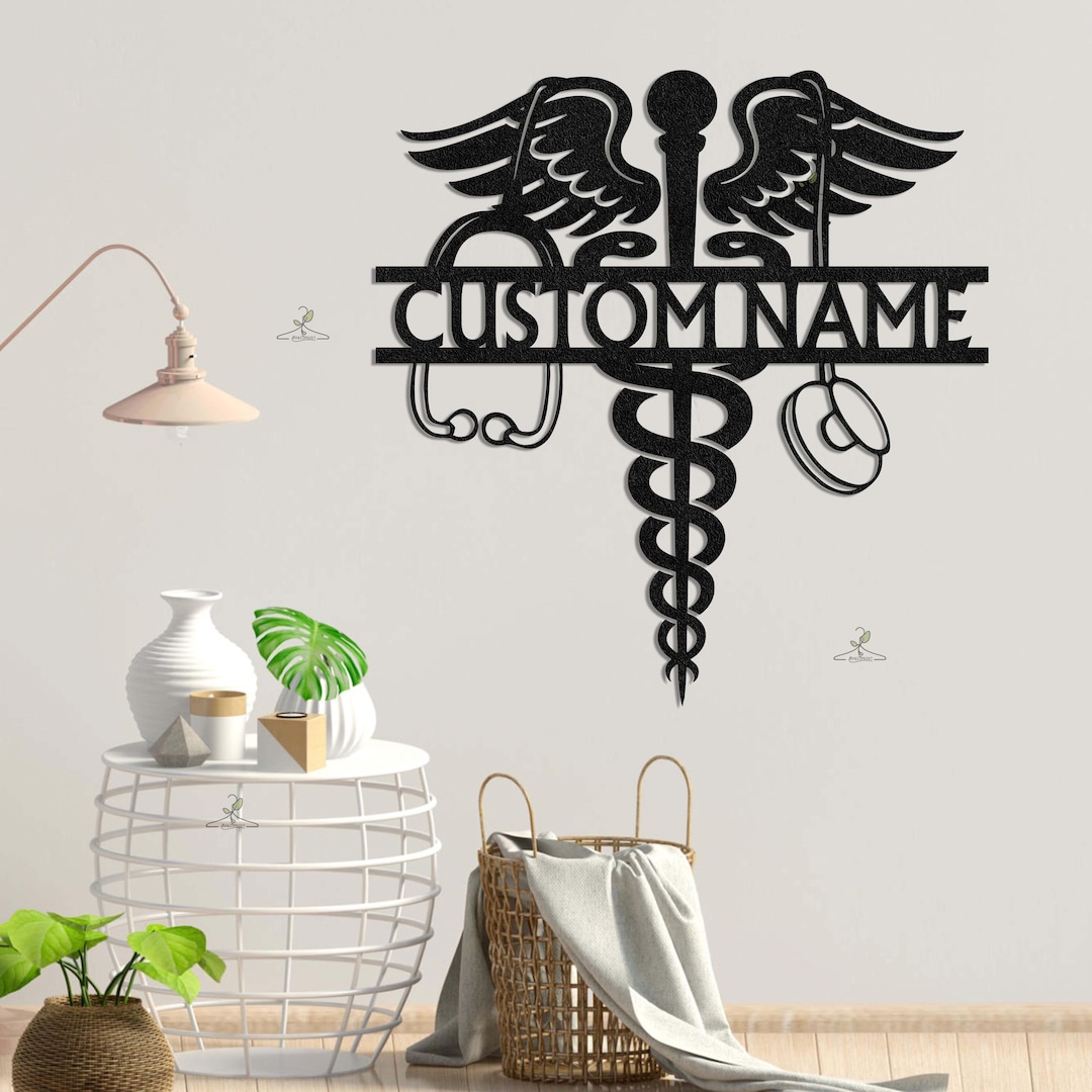 Custom Medical Symbol Metal Sign, Nursing Metal Wall Art, Personalized ...