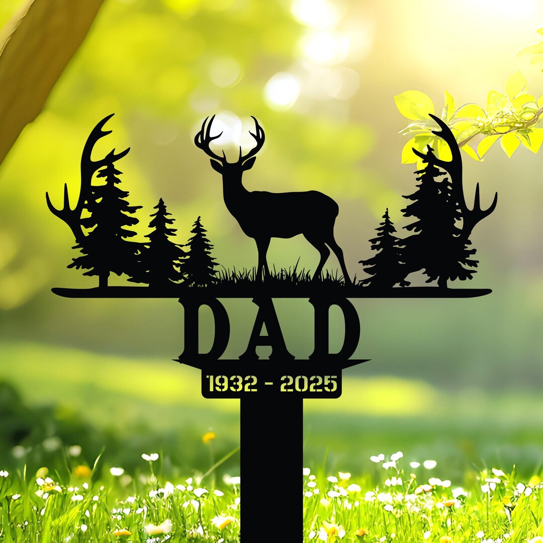 Personalized Deer Hunting Memorial Stake,cemetery Stake,grave Marker ...
