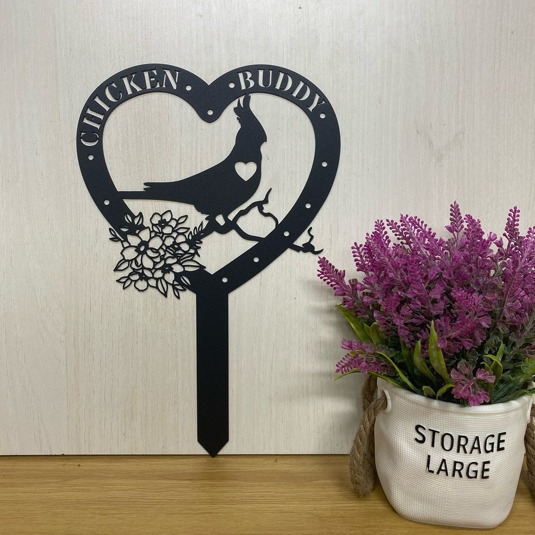 Cockatiel Bird Memorial Metal Stake Custom, Bird Loss Memorial Stake ...