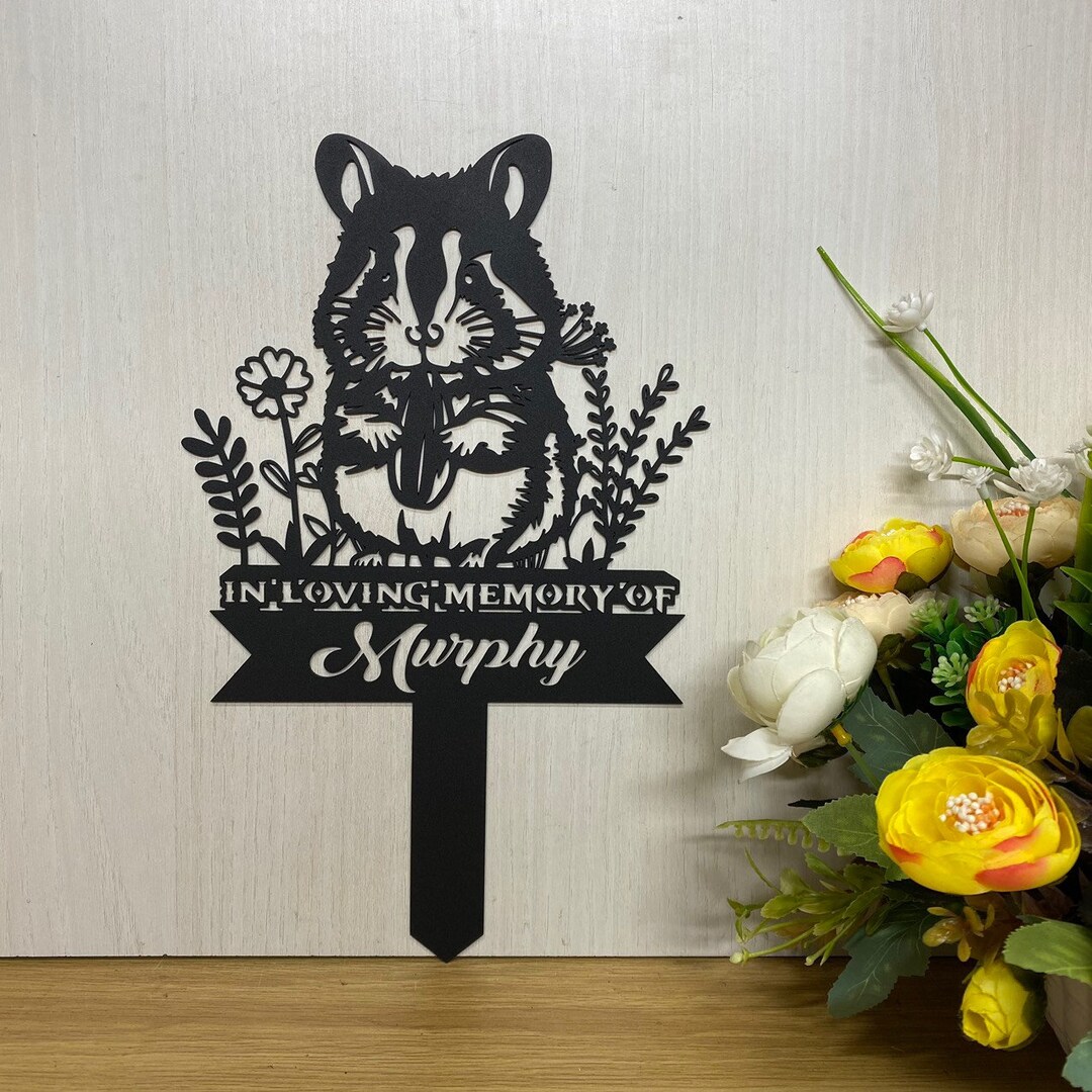 Custom Hamster Memorial Garden Stakes, Personalized Metal Hamster ...