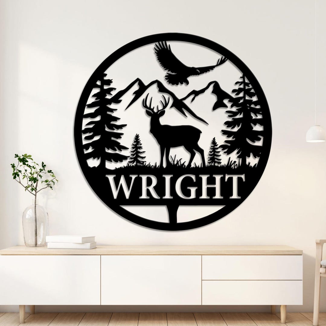 Personalized Hunting Sign Metal | Outdoor Metal Elk Sign With Mountain ...