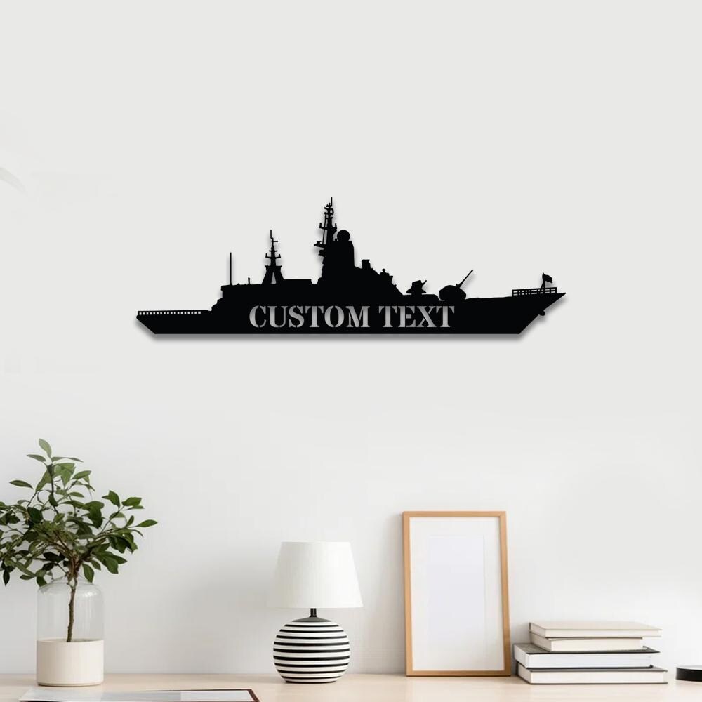 Custom US Navy Ships Metal Sign Wall Art With LED Lights, Battleship ...