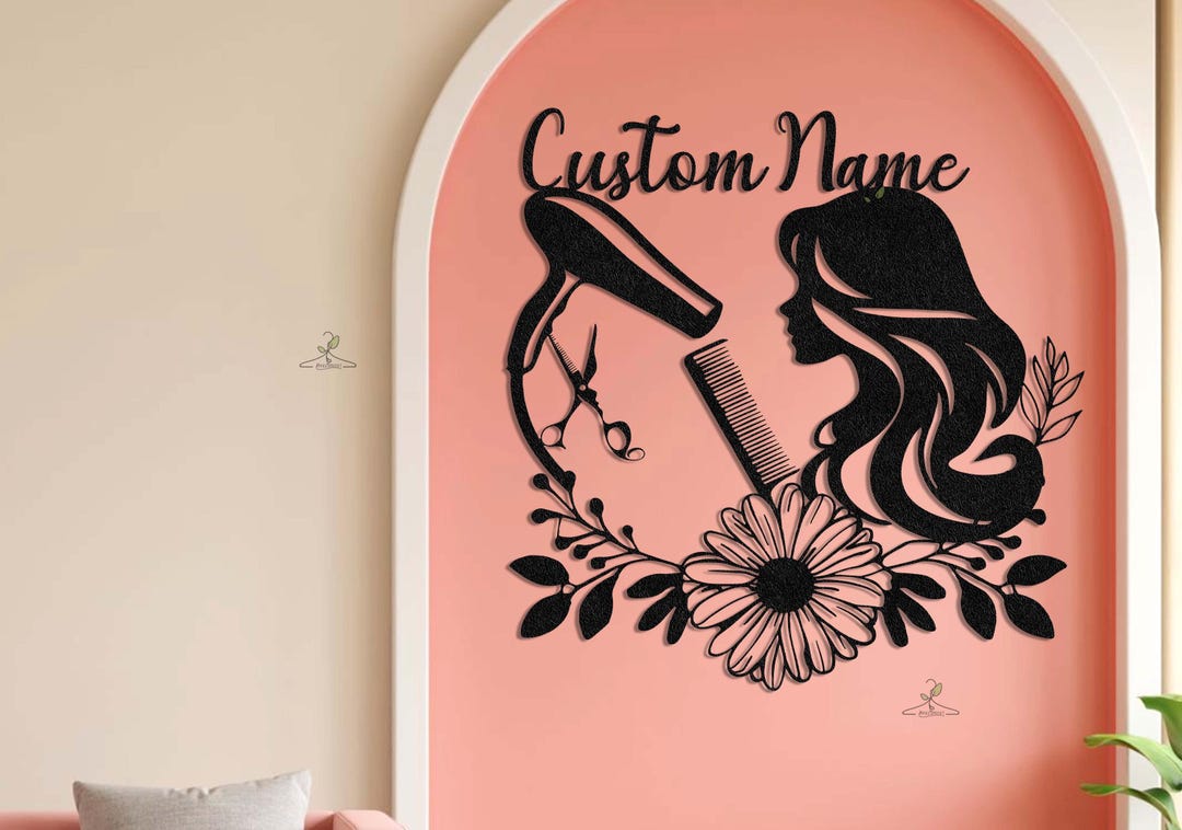 Personalized Hair Salon Metal Sign Wall Art Hairstylist Gift Custom ...