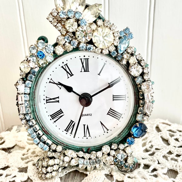 Rhinestone Clock - Etsy