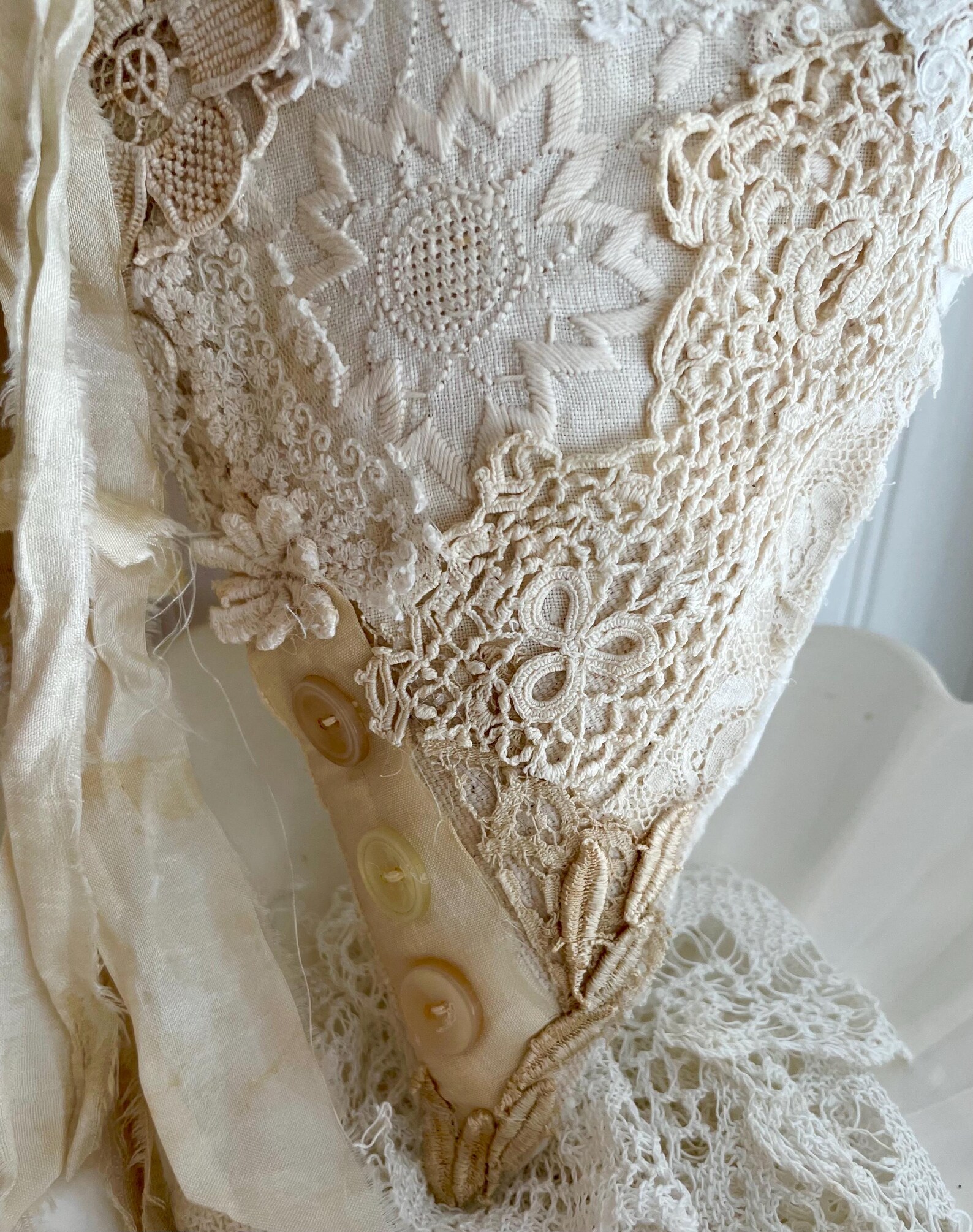 BEAUTIFUL Shabby Antique Fabric & Lace Little Pillow Precious - Etsy