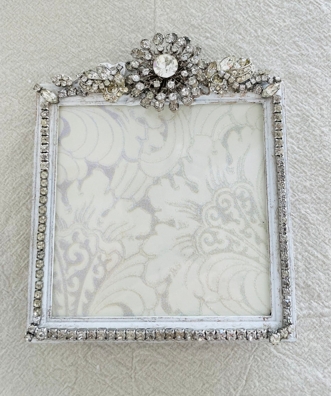 SPARKLY Clear VINTAGE Rhinestone Frame Lovely - Etsy