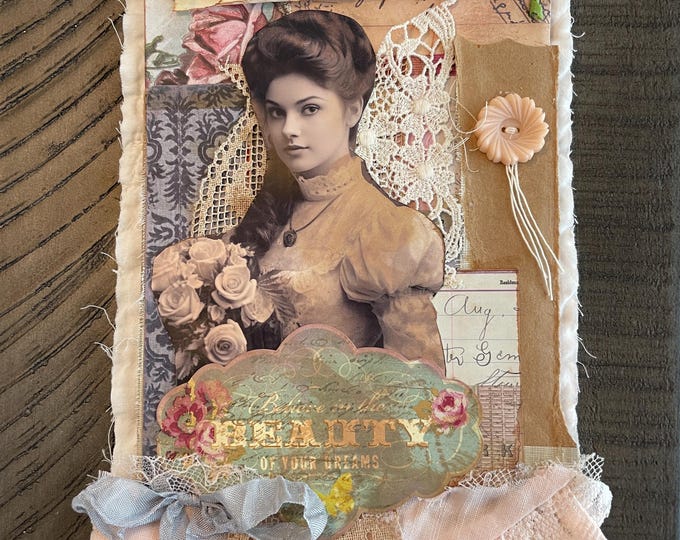 Prettiest Shabby BOOK Cover! Lovely Accents! Romantic Style! - Etsy