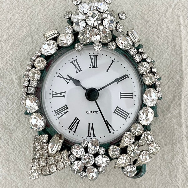 Rhinestone Clock - Etsy
