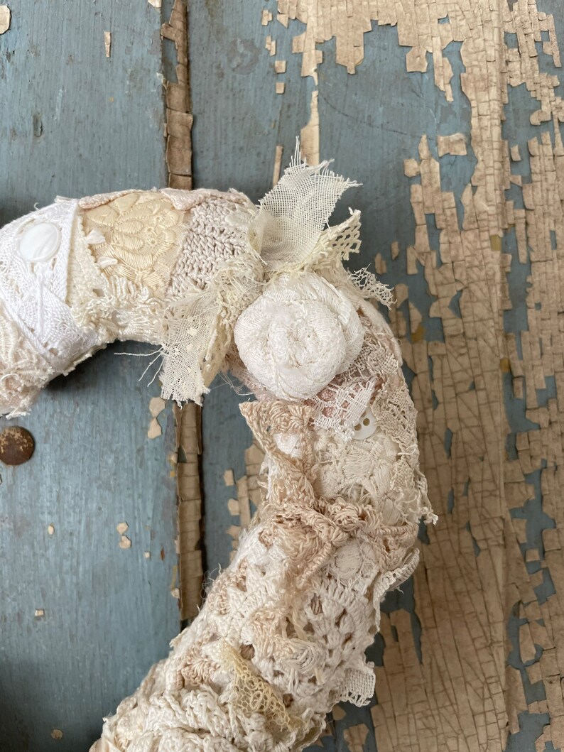 Very PRETTY Little HEART Wreath Tattered With Creams & PINKS - Etsy