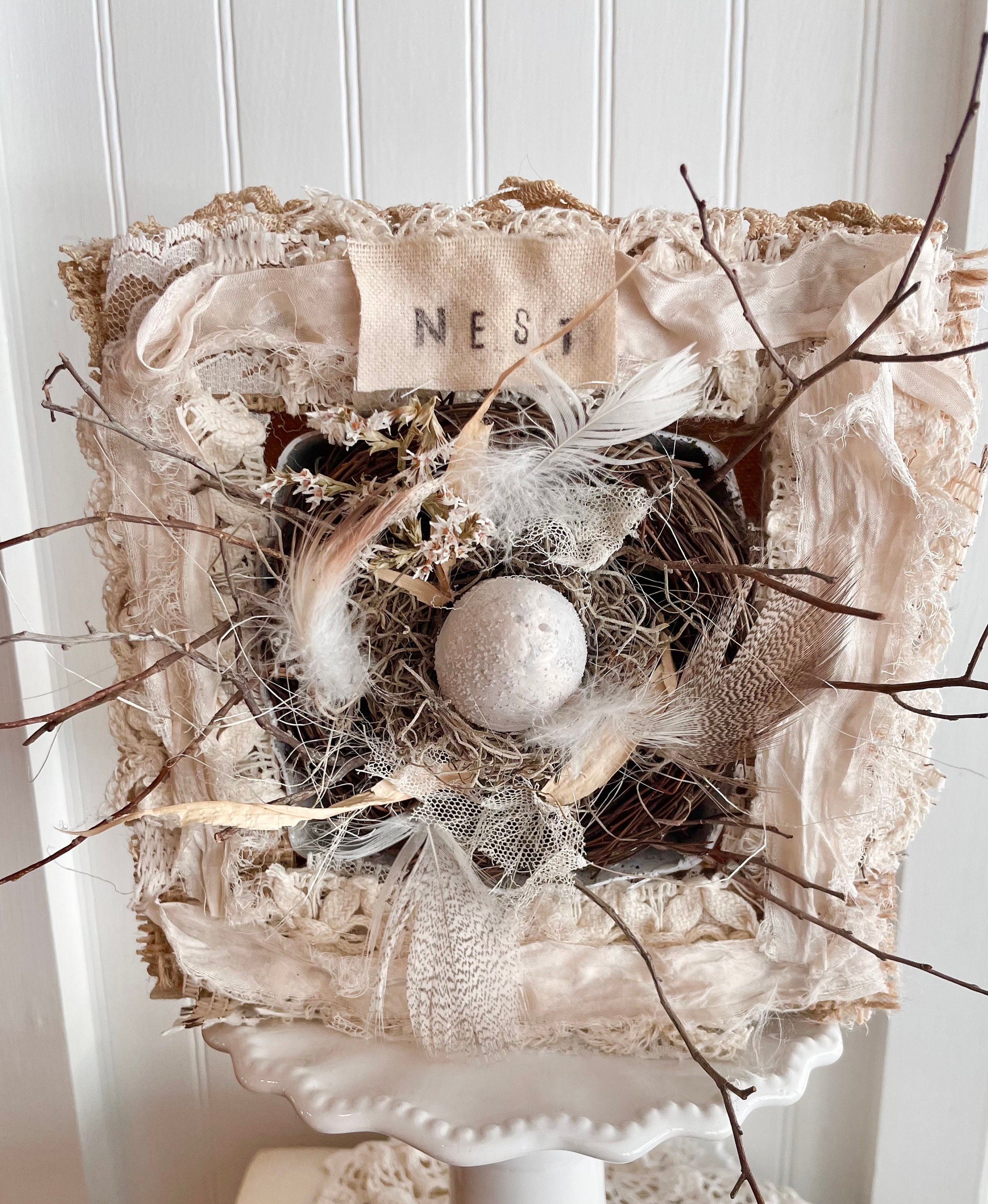 Handmade CANVAS Bird Nest Charming Details - Etsy