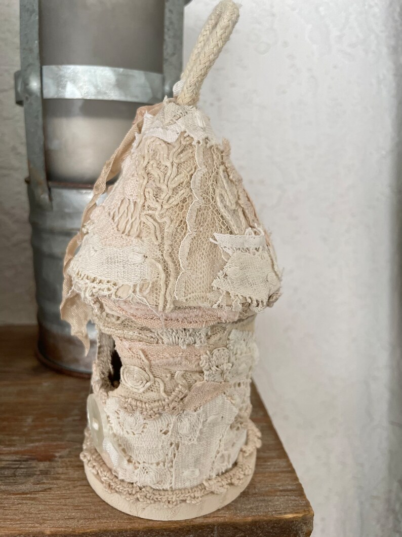 Cute Vintage Shabby Baby BIRDHOUSE Neutral Fabrics and Lace SWEET - Etsy