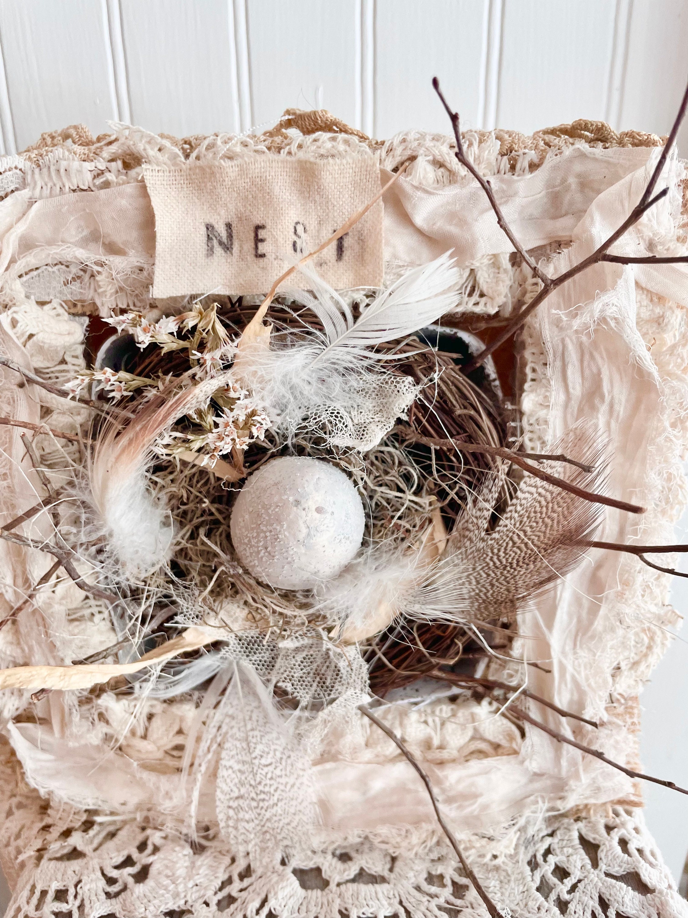 Handmade CANVAS Bird Nest Charming Details - Etsy