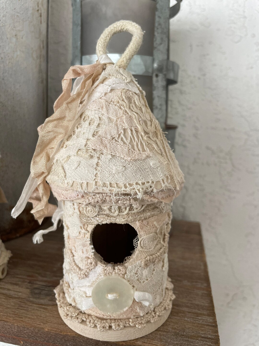 Cute Vintage Shabby Baby BIRDHOUSE Neutral Fabrics and Lace SWEET - Etsy