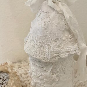 Darling Little Vintage LACE Birdhouse! Pretty Embroidered Fabric ...