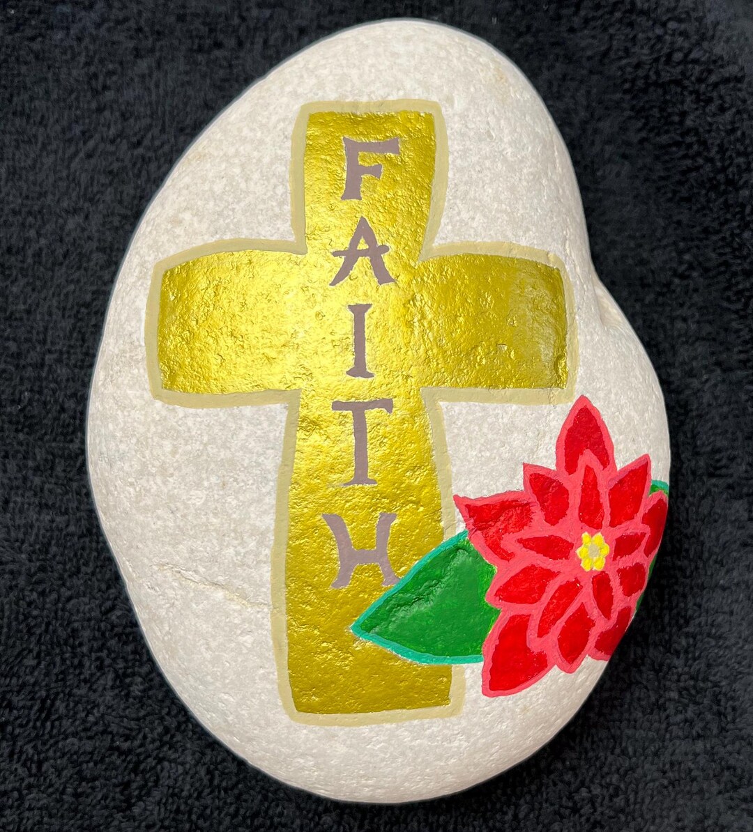 Religious Hand Painted Cross Rock - Etsy