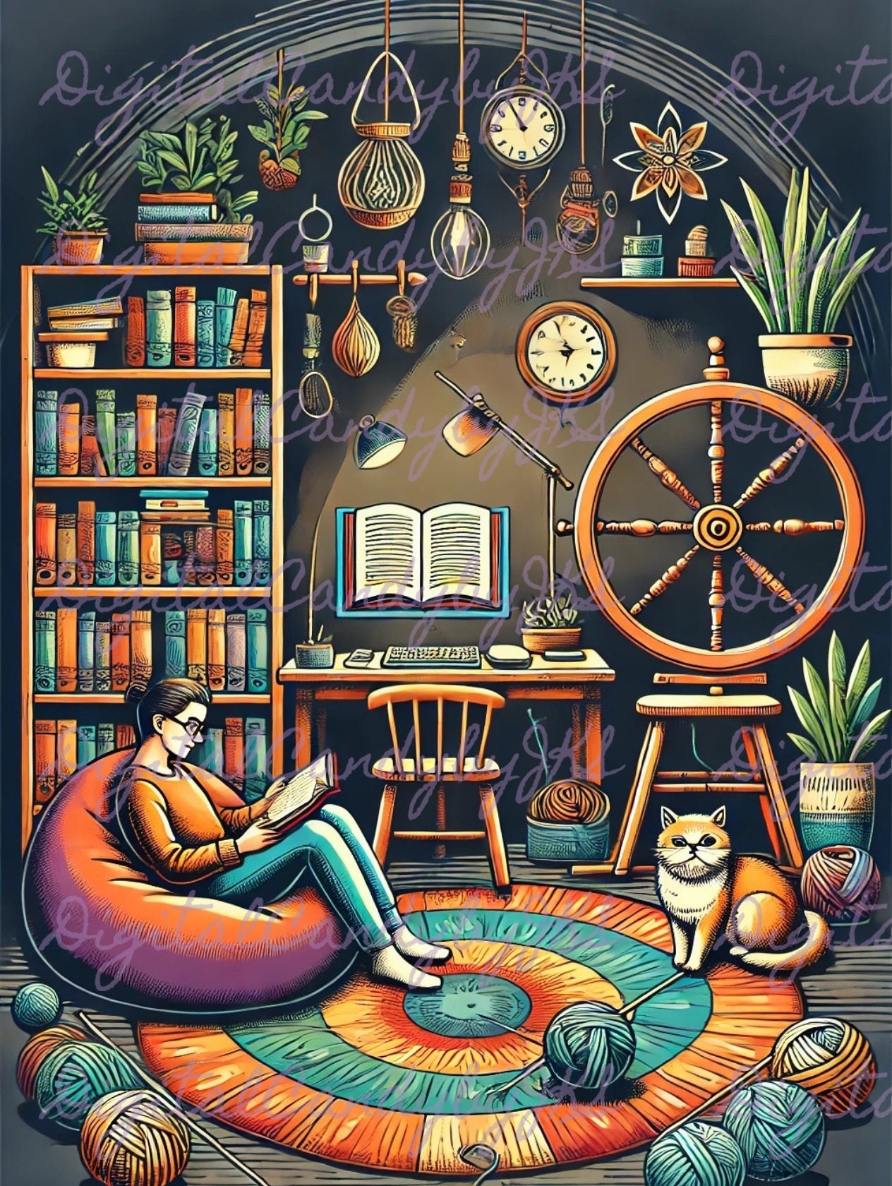 Cozy Cottage Reading Nook Digital Art Screensaver for Kobo Libra Color ...