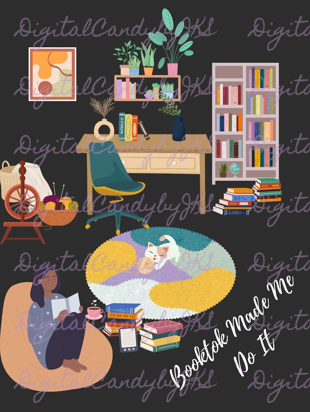 Digital Art Screensaver for Kobo Libra Color - "booktok" Design - Etsy