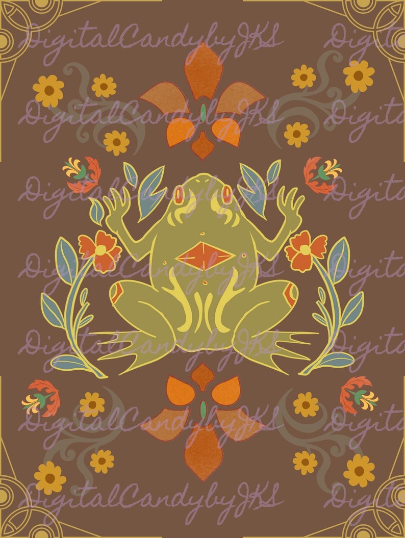 Witchy Frog Digital Art Screensaver for Kobo Libra Color E-reader - Etsy