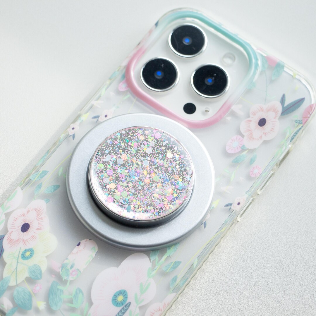 Glitter Resin Magnetic Grip, Phone Grip for Kindle, Magnetic Folding ...