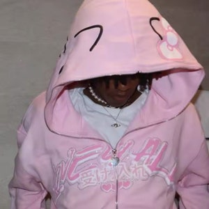 Cute Kawaii Y2K Kitty Inspired Hoodie, Oversized - Etsy